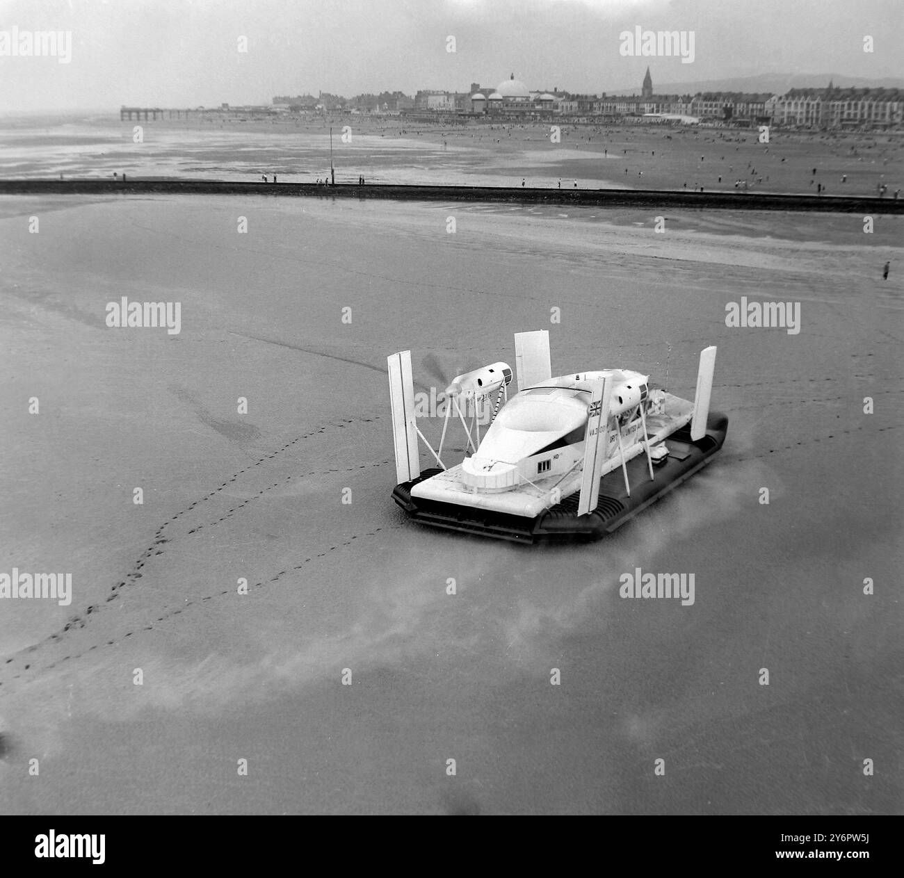 Pictured during a Press preview is the Vickers VA-3 Hovercraft , which ...