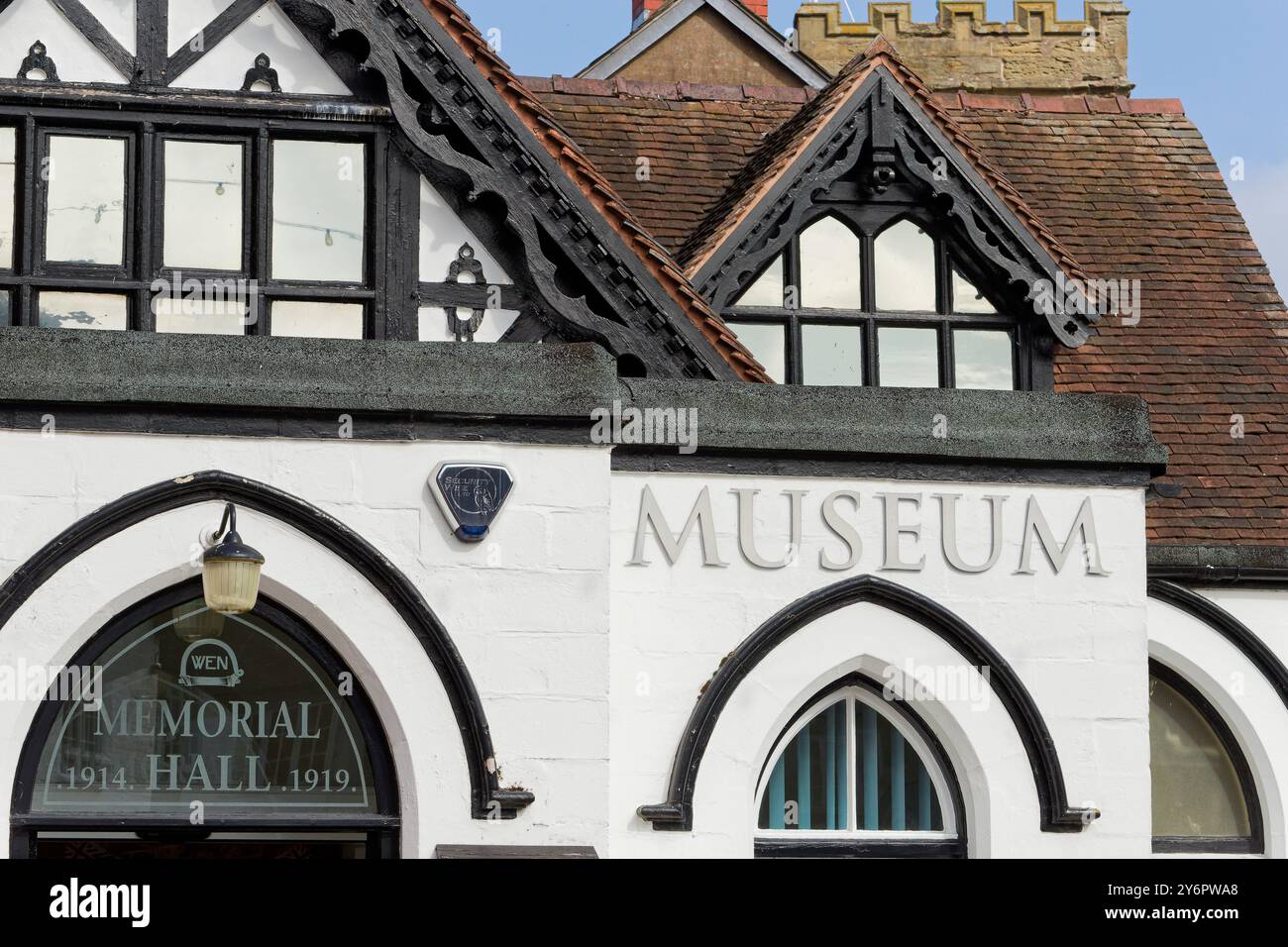 A museum building. An education centre in the town of Much Wenlock in ...