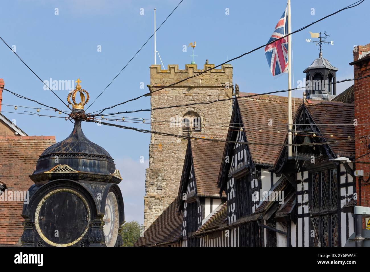 Much Wenlock town center Stock Photo - Alamy