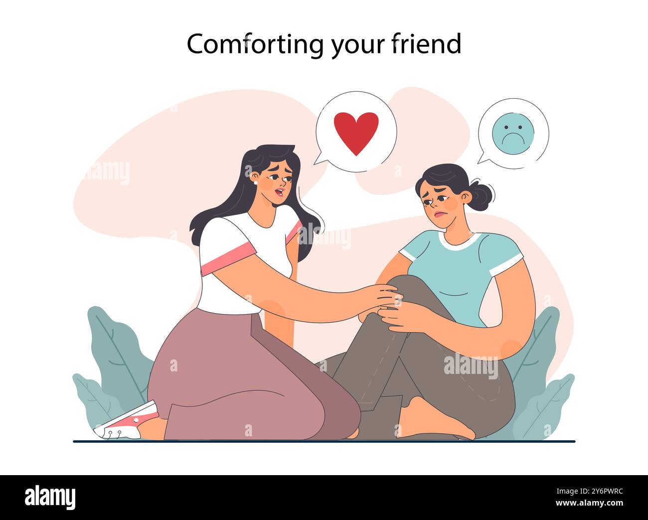 Good action or deed. Female characters comforting her sad best friend ...