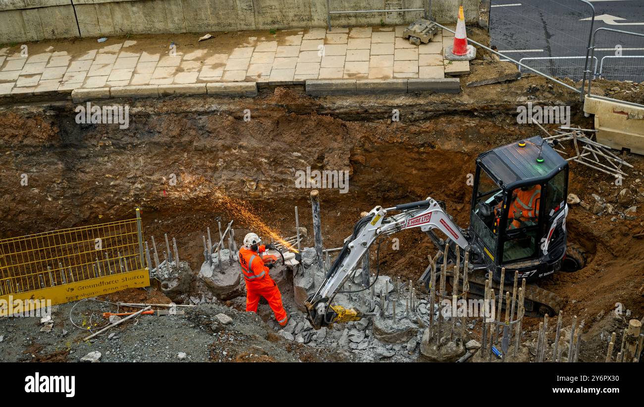 York Station Gateway Project (road improvements, demolition work, men working, groundworks ...