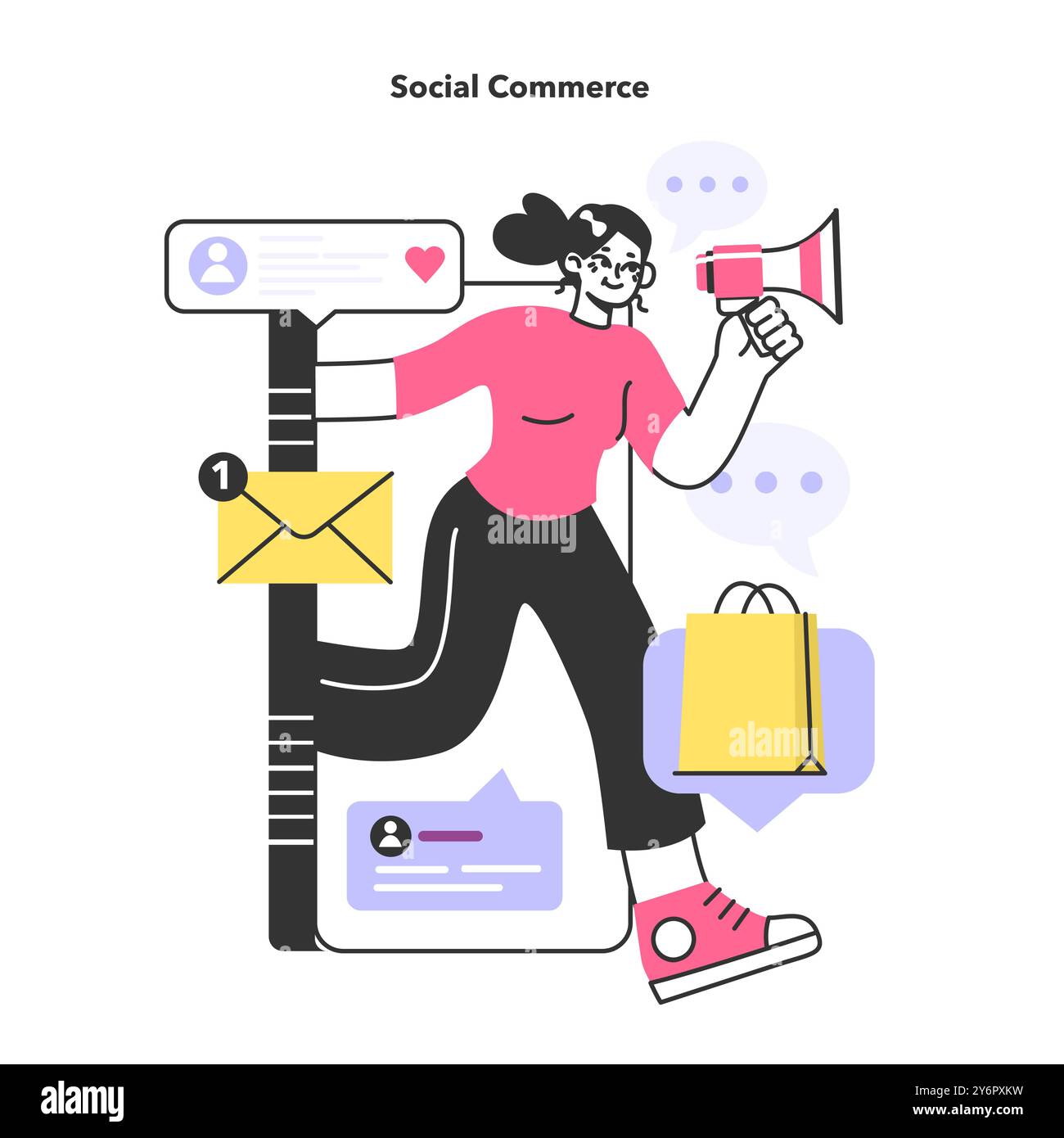 Social media commerce. E-commerce platform. Brand advertisement and ...