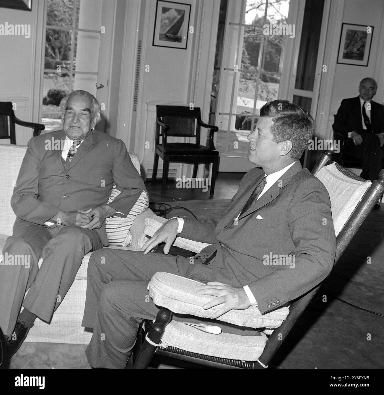 US AMERICAN PRESIDENT JOHN F KENNEDY WITH ALEXANDER BUSTAMANTE PRIME ...