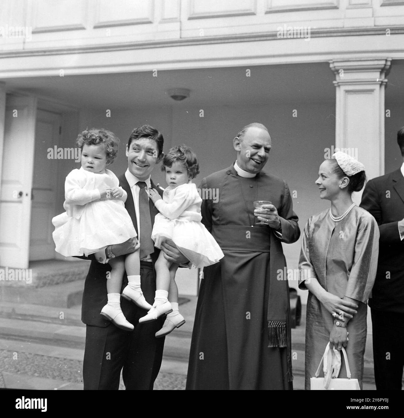 MARYON LANE AND BLAIR DAVID WITH BAPTISED DAUGHTERS / ; 2 JULY 1962 ...