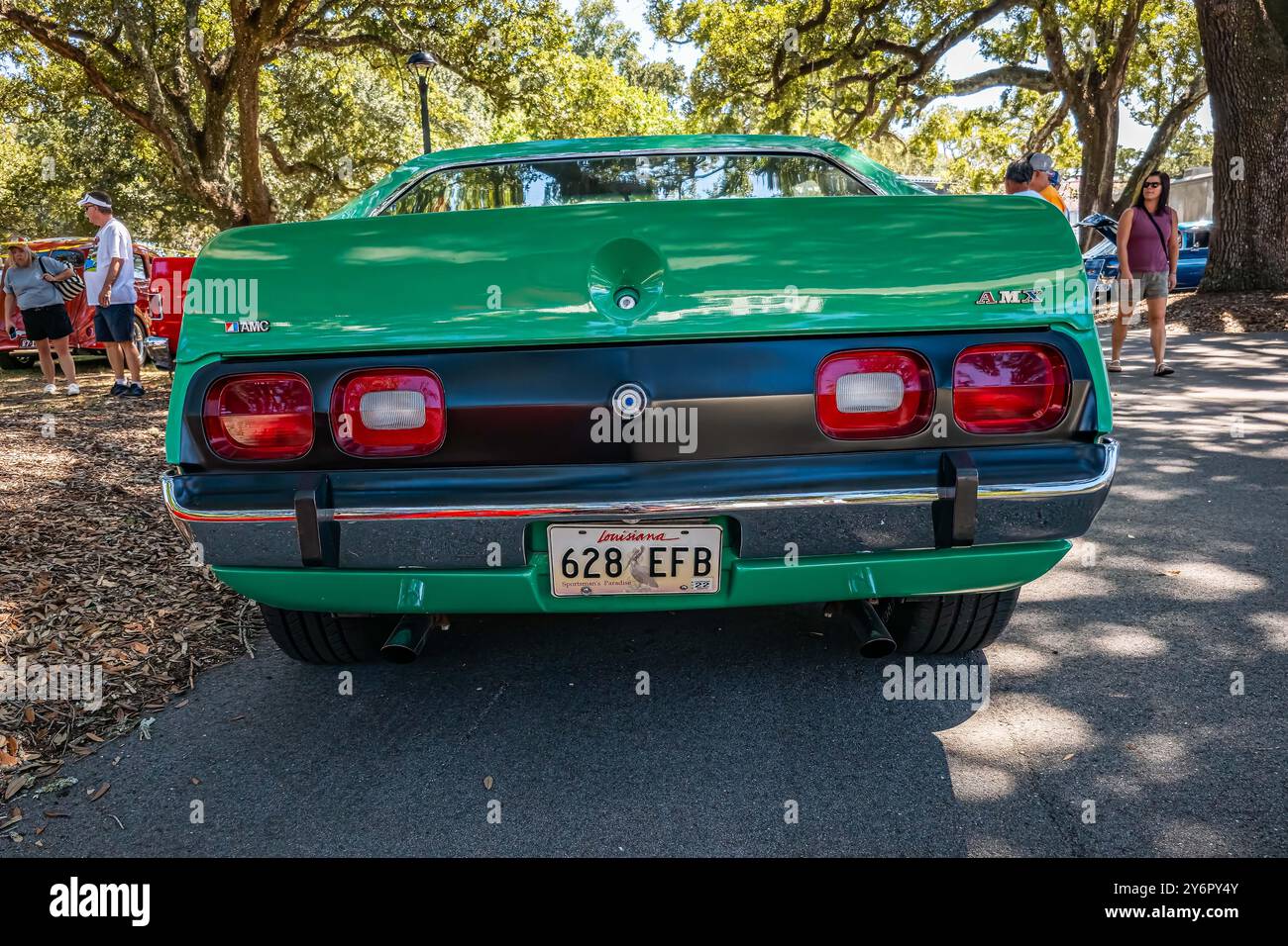 Gulfport, MS - October 02, 2023: Low perspective rear view of a 1974 ...