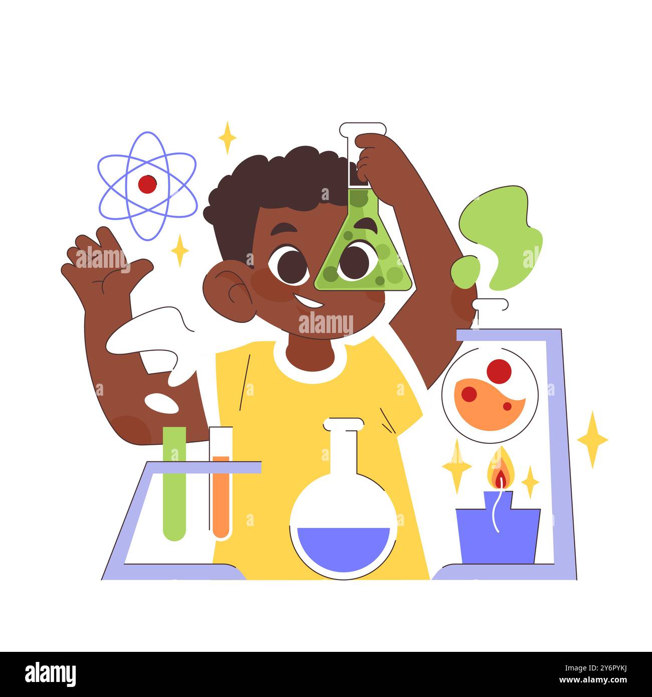 Back to school. Children doing school subject research. Happy boy ...