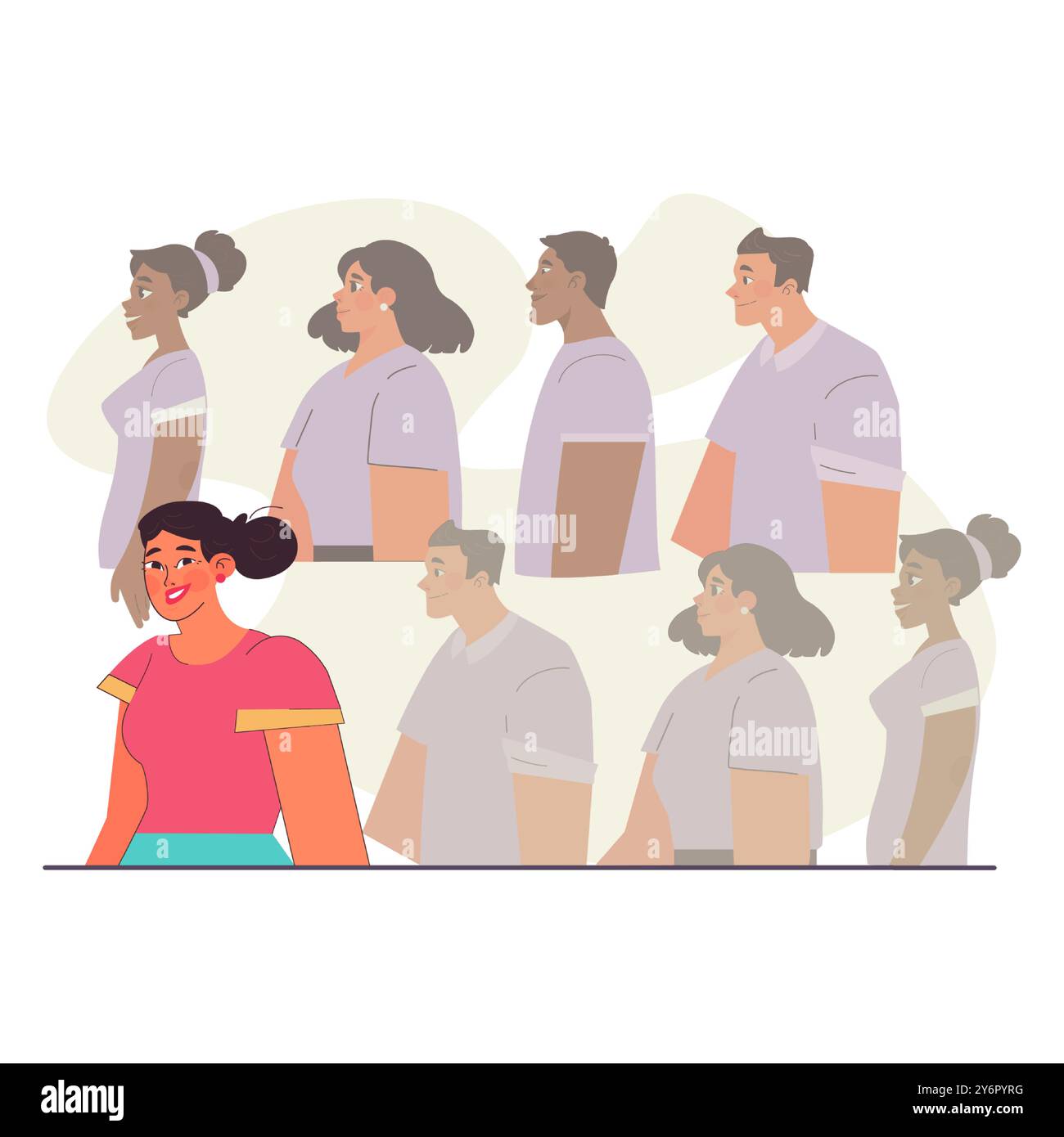 Uniqueness and individuality. Character standing out from the crowd ...