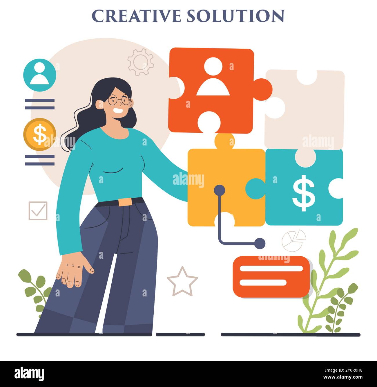 Finding a solution. Generation of a creative idea in a brainstorm ...