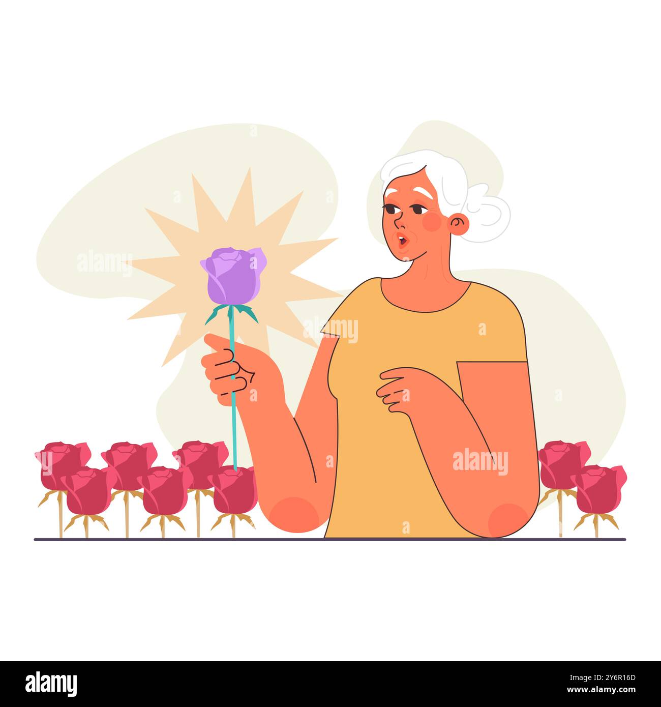 Uniqueness and individuality. One rose standing out from the others ...