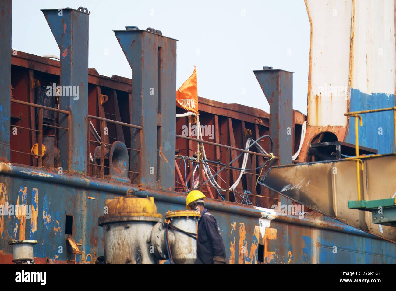 Within the dusty and deteriorating landscape of Alang's industrial ...