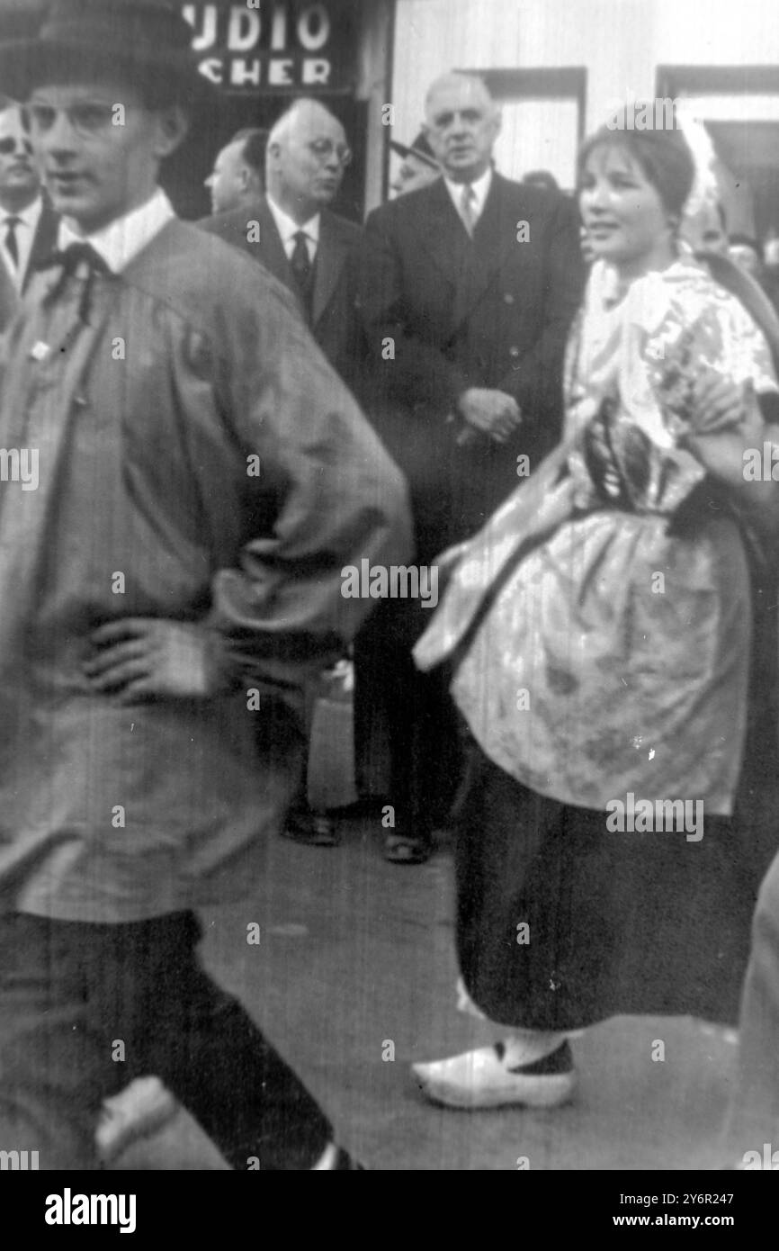 FRENCH PRESIDENT CHARLES DE GAULLE TOUR WITH PIERRE RENET IN VESOUL ...