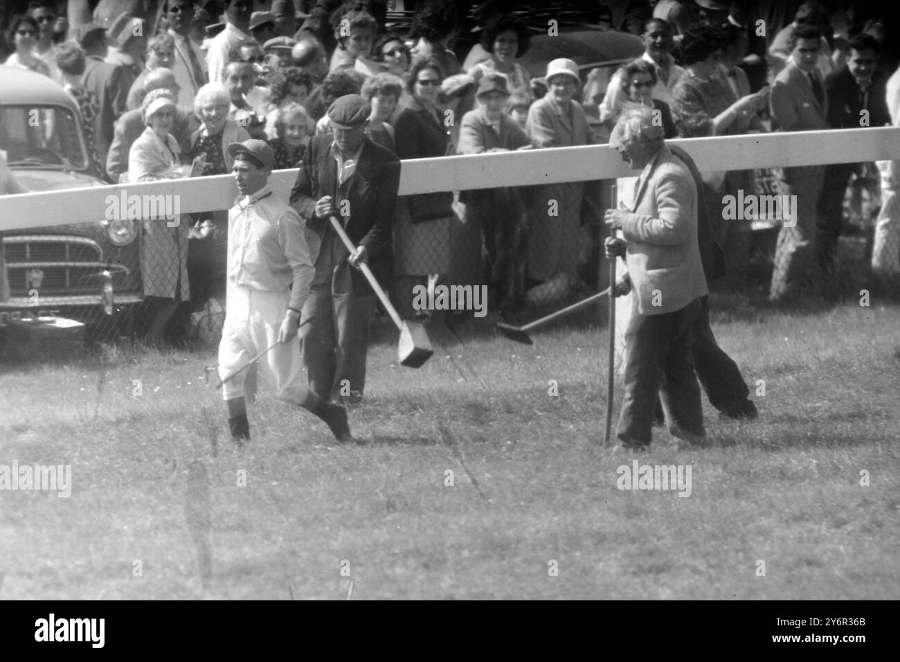 BOBBY ELLIOTT JOCKEY FALLS AT DERBY AT EPSOM ; 6 JUNE 1962 Stock Photo ...