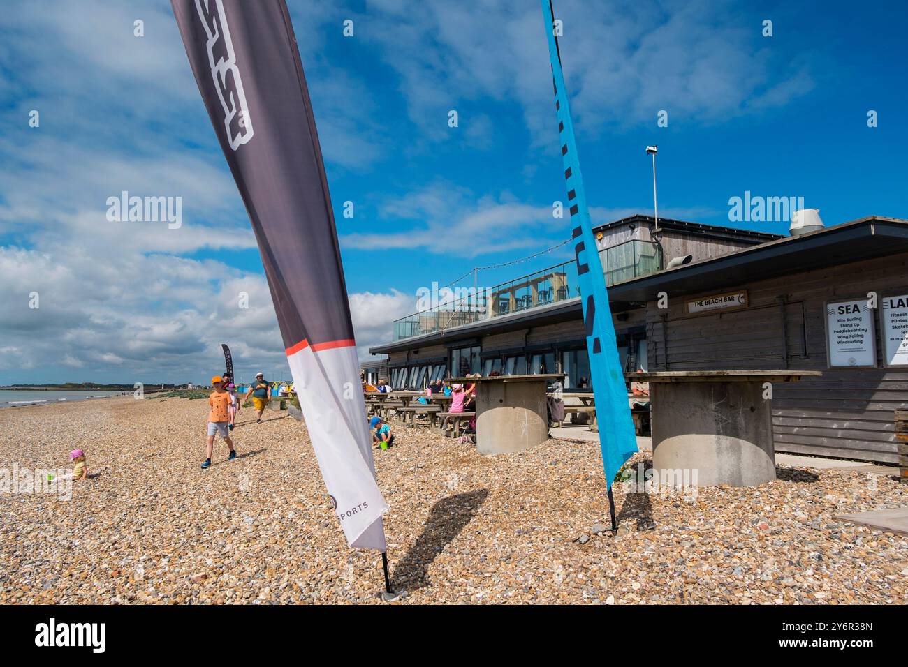 The Beach Cafe, a wooden clad cafe and surf club on the beach at ...