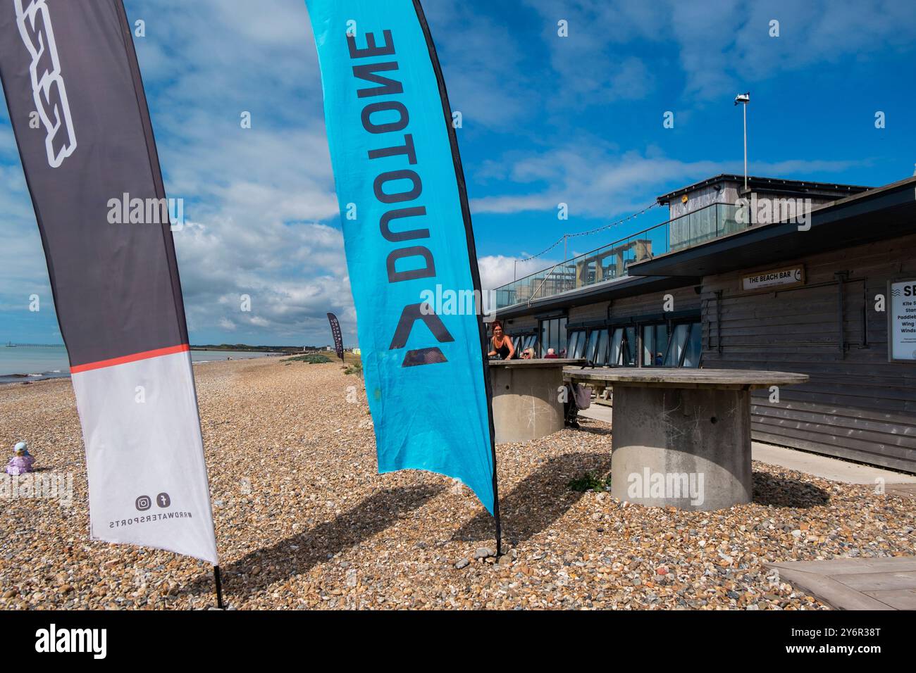 The Beach Cafe, a wooden clad cafe and surf club on the beach at ...