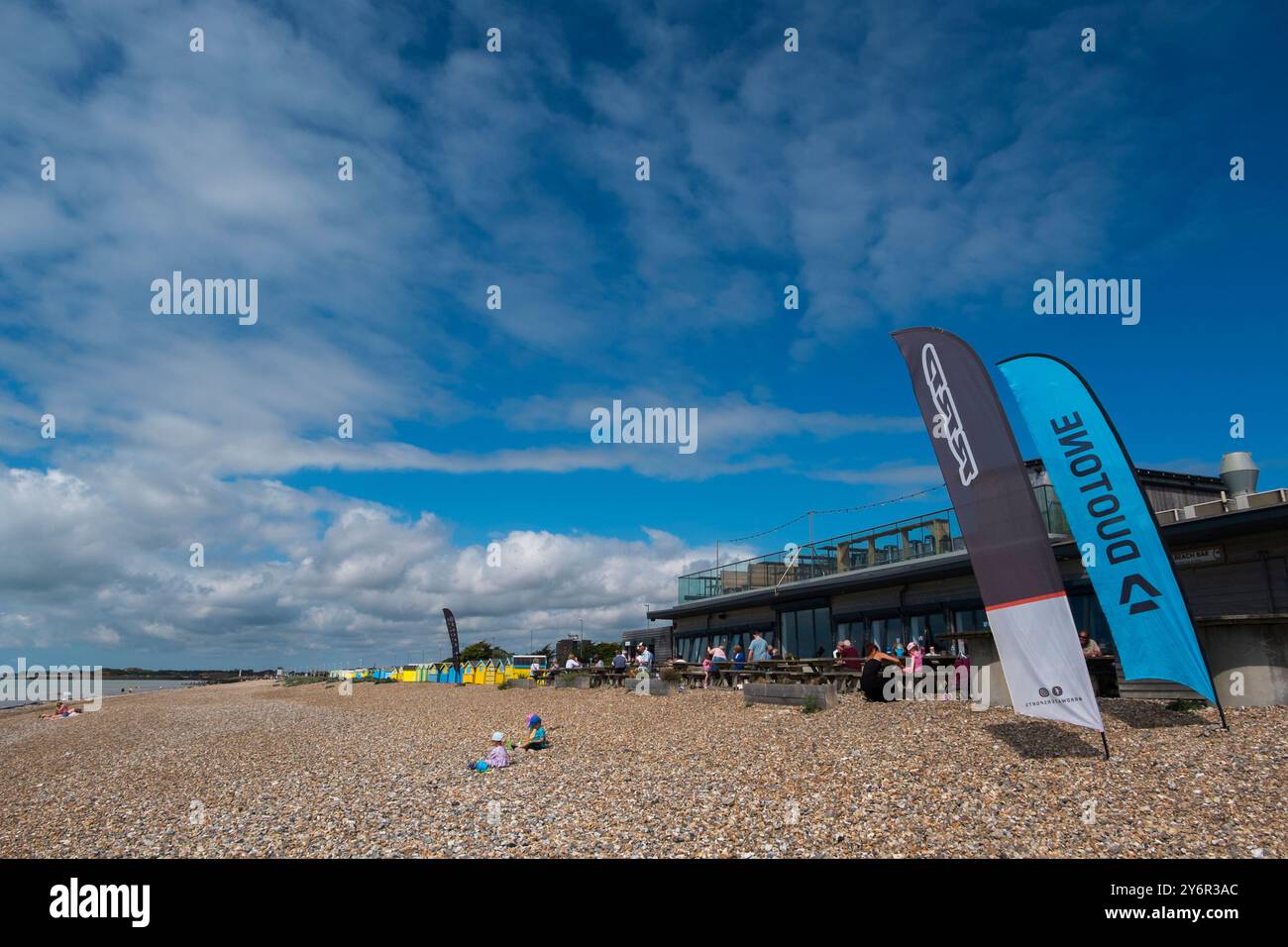 The Beach Cafe, a wooden clad cafe and surf club on the beach at ...