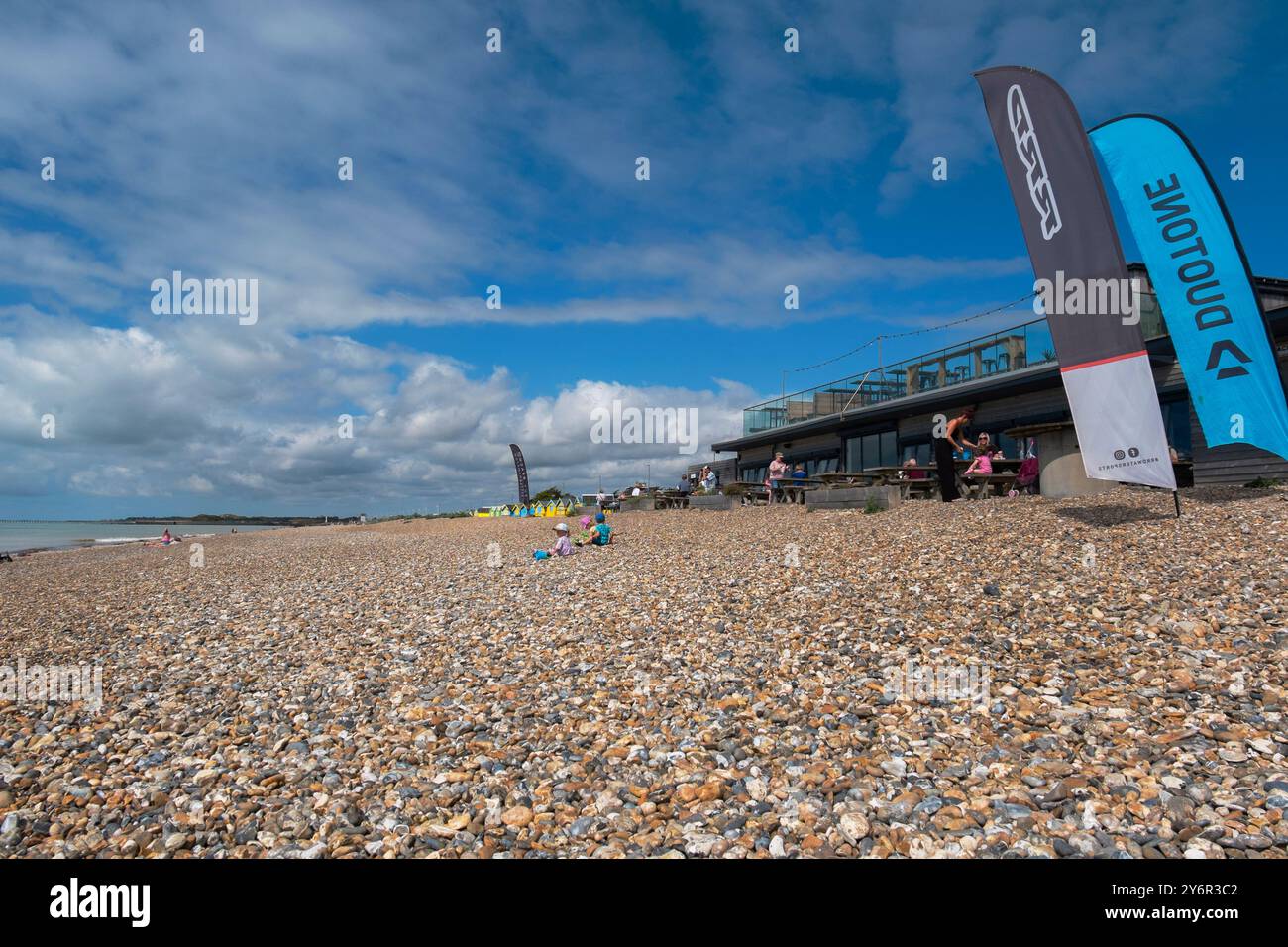 The Beach Cafe, a wooden clad cafe and surf club on the beach at ...