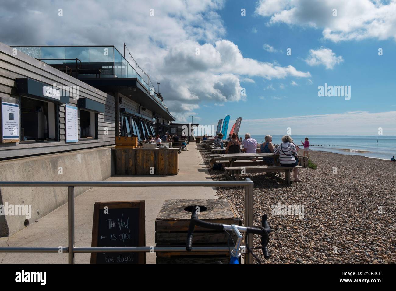The Beach Cafe, a wooden clad cafe and surf club on the beach at ...