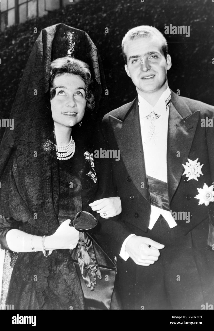 PRINCESS SOPHIA WITH DON JUAN CARLOS IN TROONIA PALACE IN ROME ; 4 JUNE ...