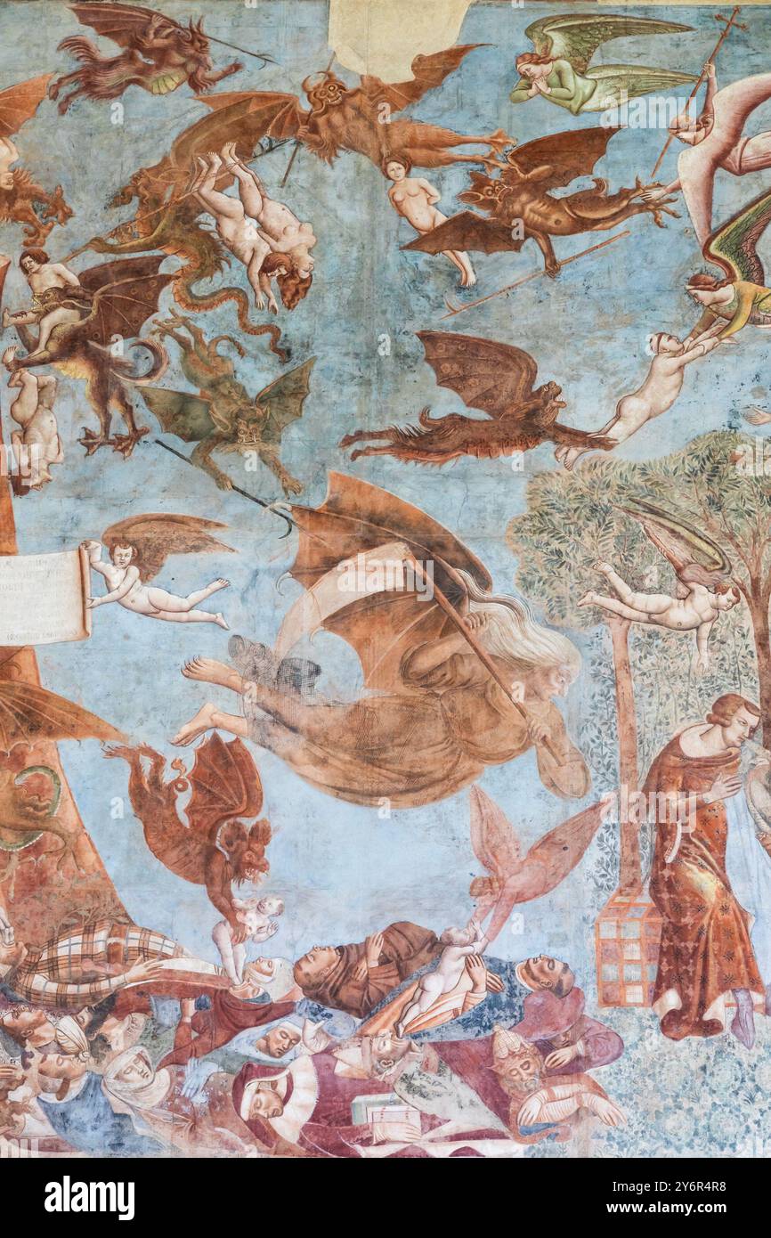 Pisa, Italy - 29 June 2023. Gothic detail in the Inferno fresco, Pisa ...