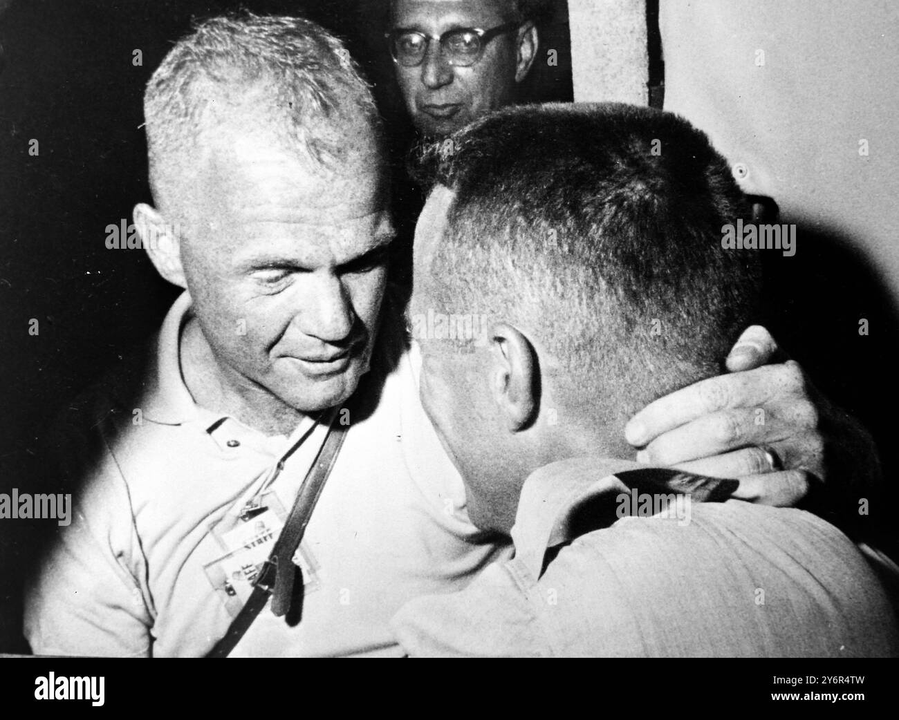 AMERICAN ASTRONAUTS JOHN GLENN AND MALCOLM SCOTT CARPENTER AFTER FLIGHT ...