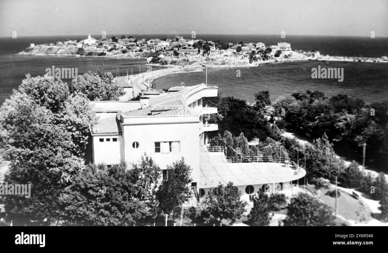 NESSEBAR WHITE PAINTED HOUSE AND ROAD NEARBY ISLAND NESSEBAR ; 24 MAY ...