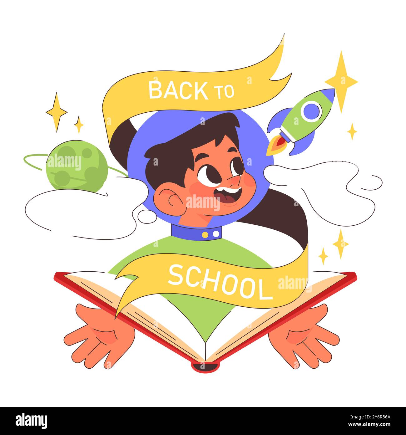 Back to school. Children doing school subject research. Happy boy ...