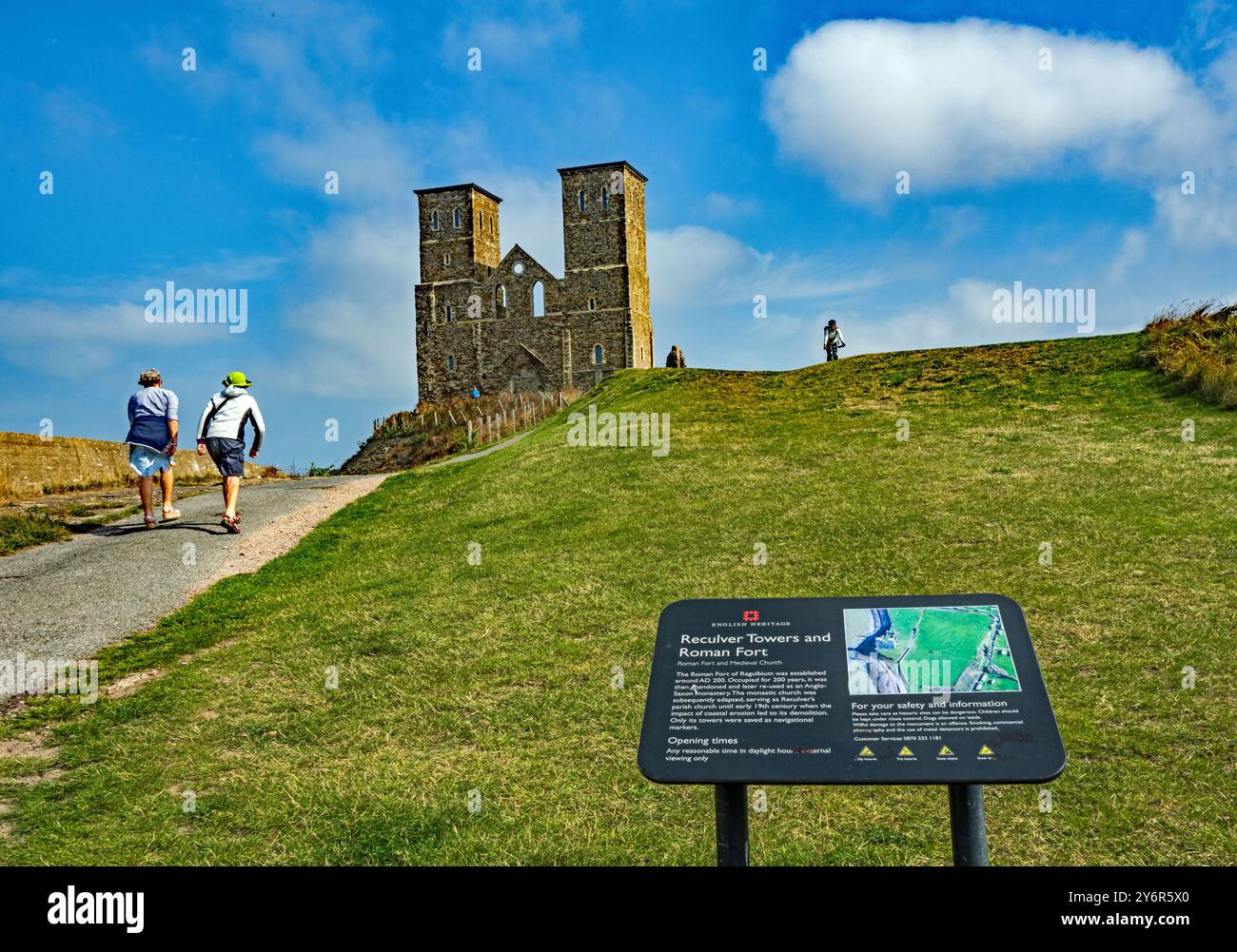 Reculver Towers & Roman Fort ruins Stock Photo - Alamy