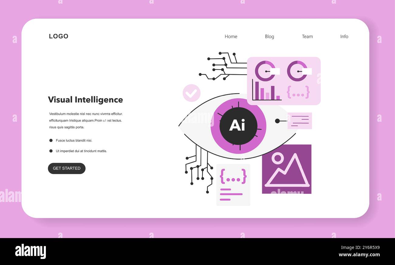 Visual Intelligence Web Banner Or Landing Page Ai Self Learning Computing System Processing
