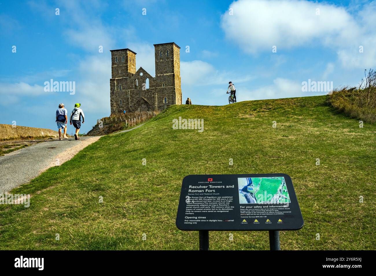 Reculver Towers & Roman Fort ruins Stock Photo - Alamy
