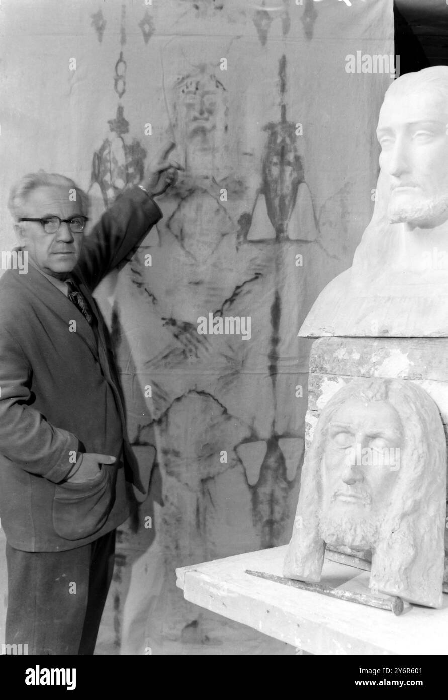 FERRI LORENZO SACRED SHROUD FACES OF JESUS / ; 20 MAY 1962 Stock Photo ...