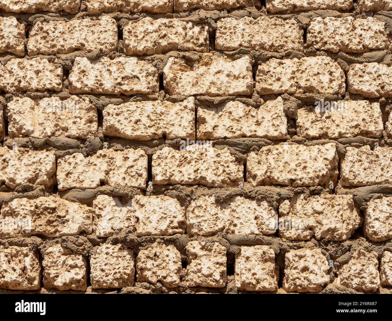 White blocks construction material of the houses of the settlement of ...