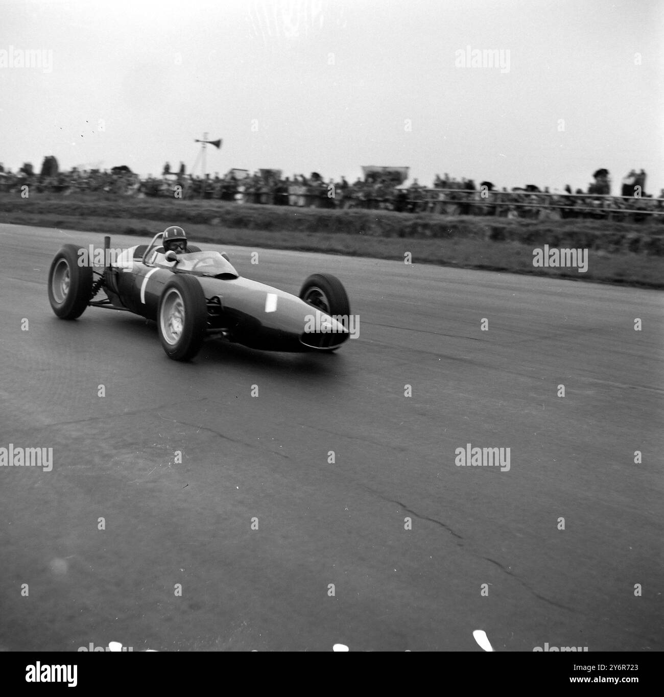 RACING DRIVER GRAHAM HILL V8 BRM AT SILVERSTONE GRAND PRIX FORMULA ONE ...
