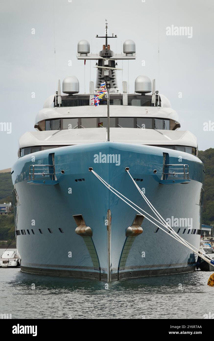 Front View Of The Bow Of The 98 Metre Super Yacht, Aviva, By Abeking ...