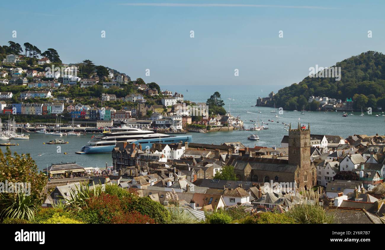 View Looking Down On The Entrance Of The River Dart, Quay,Harbour And ...