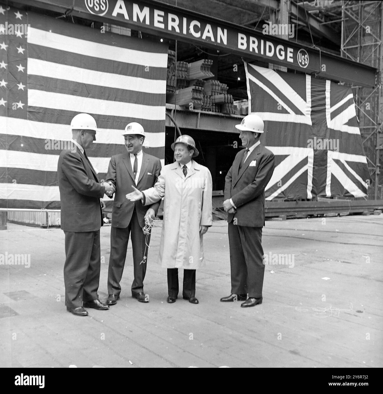 Topping out ceremony building Black and White Stock Photos & Images - Alamy