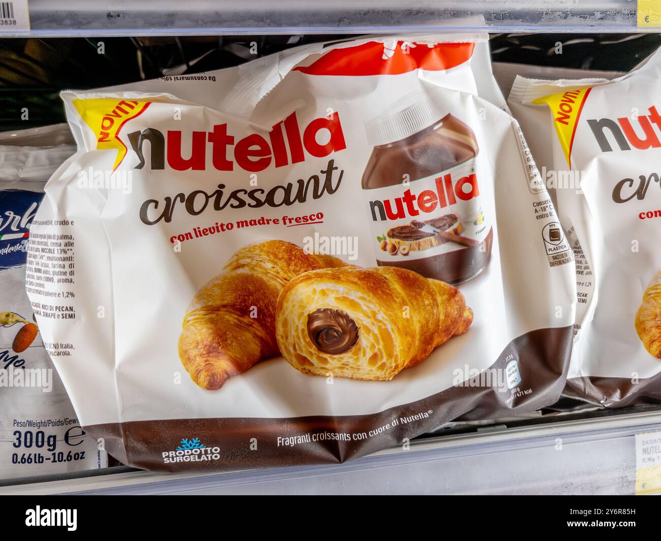 Italy - September 26, 2024: Nutella Ferrero Croissant in package ...