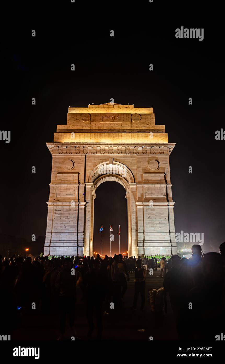 India Gate at night. New Delhi, India Stock Photo - Alamy