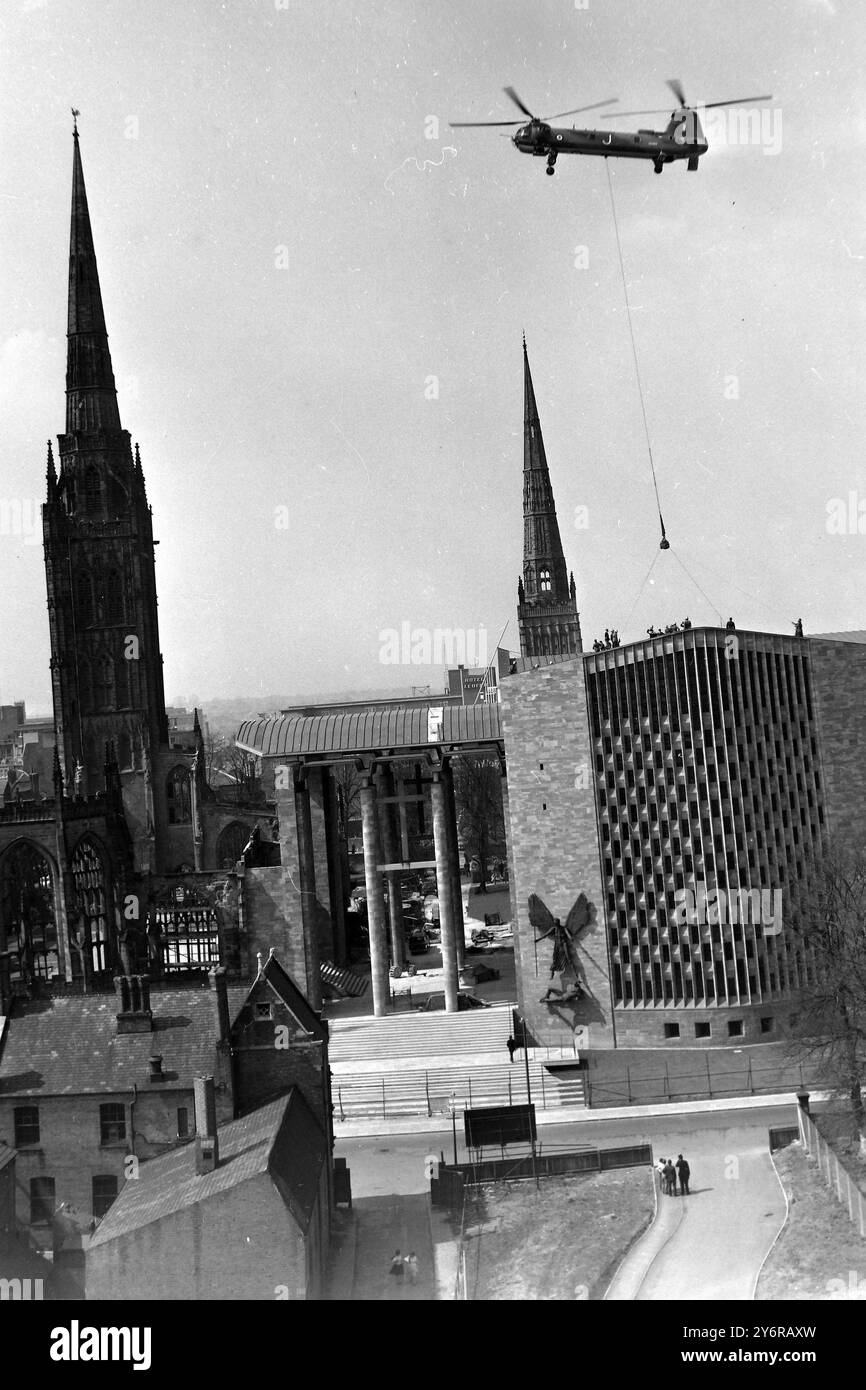 AVIATION HELICOPTER PRACTICE RUN LOWER SPIRE HOVERS IN COVENTRY ...
