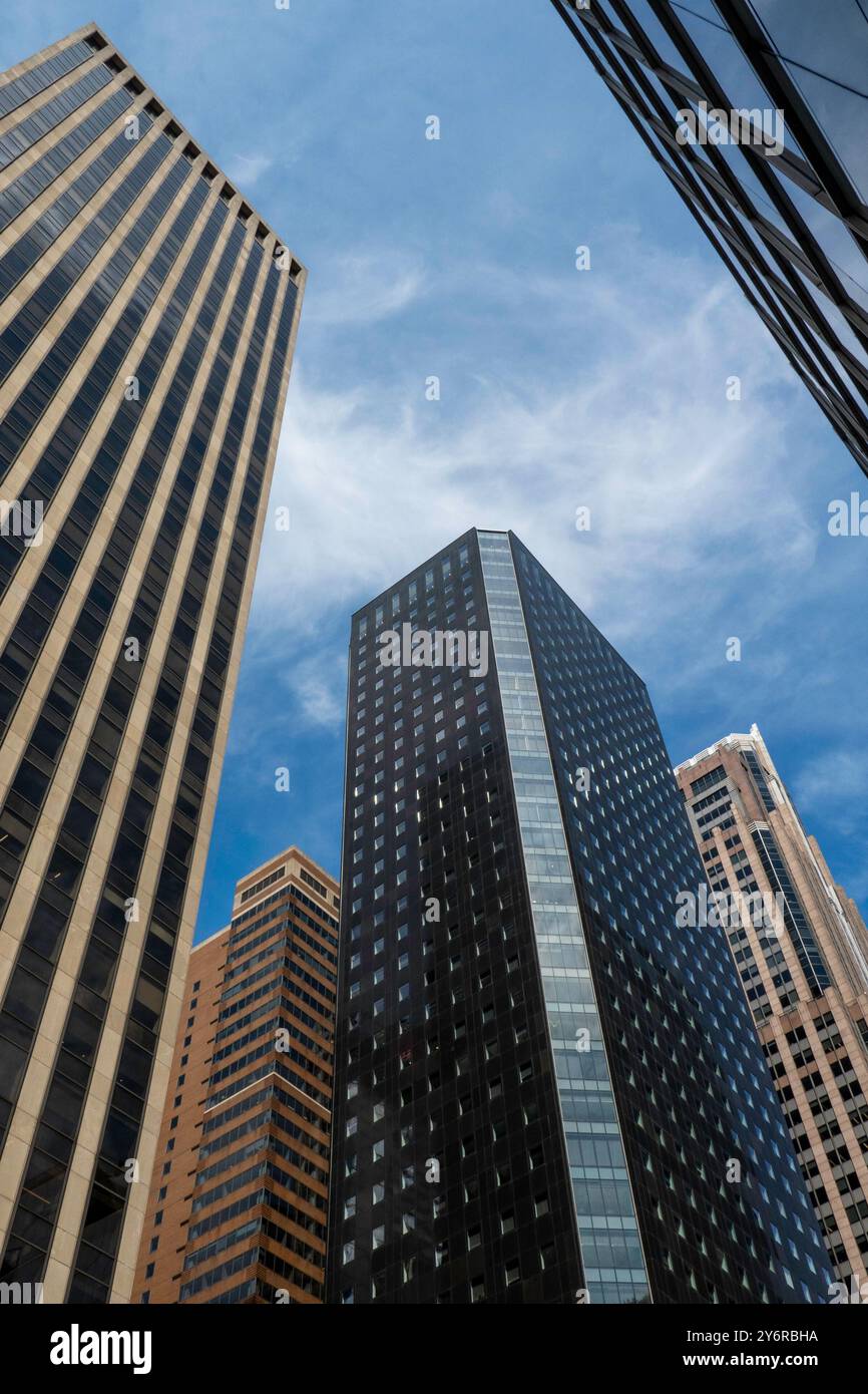 Modern high-rise skyscrapers Line sixth Avenue in Midtown Manhattan ...
