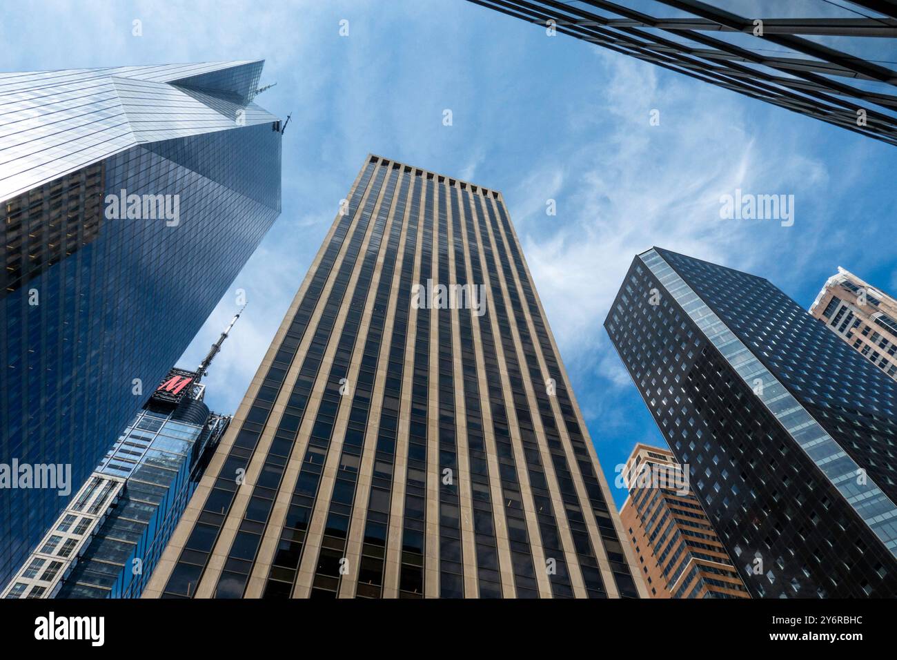 Modern high-rise skyscrapers Line sixth Avenue in Midtown Manhattan ...