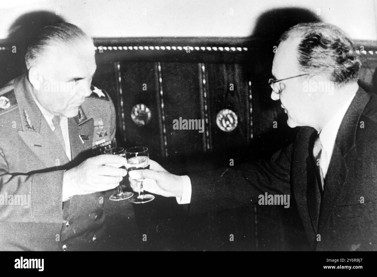 JANOS KADAR AND MALINVOSKY TOAST IN BUDAPEST / ; 21 APRIL 1962 Stock ...
