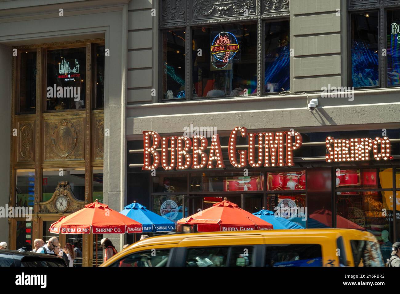 Bubba Gump shrimp Company is a family friendly seafood restaurant in Times Square, 2024, New ...