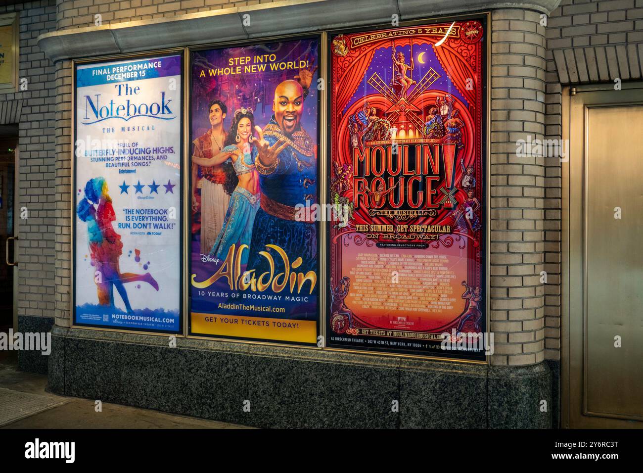 Broadway show posters Line the walls of historic Schubert Alley in the ...