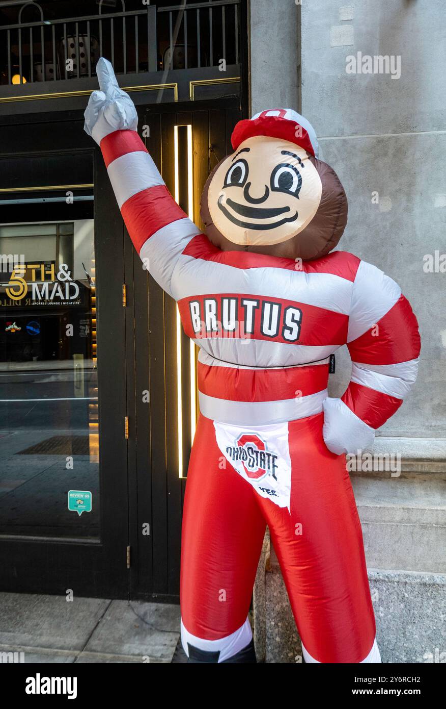 Blow up figure of Ohio State University mascot Brutus Buckeye at a ...