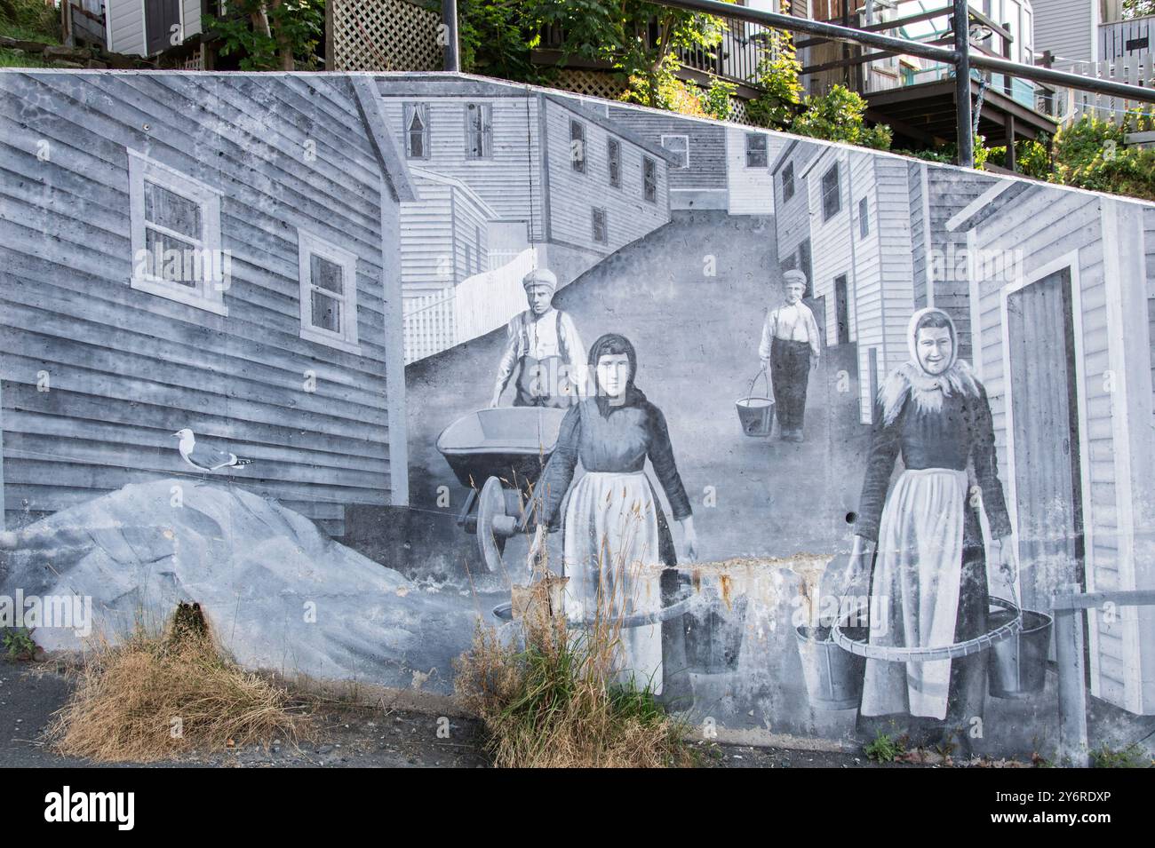 Battery history mural on Battery Road in St. John's, Newfoundland ...