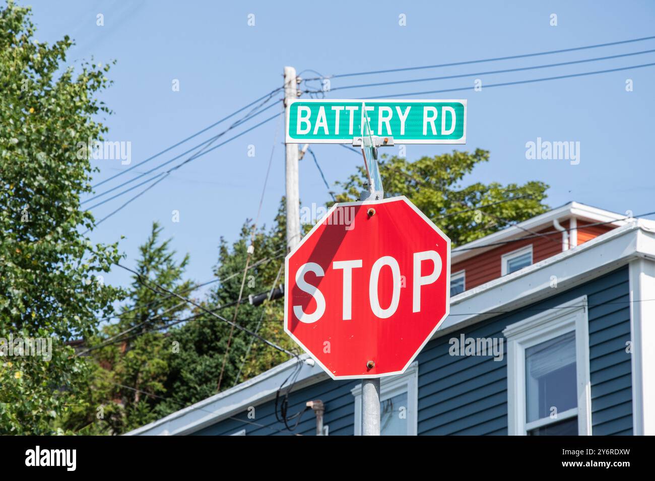 Battery Road and stop signs in St. John's, Newfoundland & Labrador ...