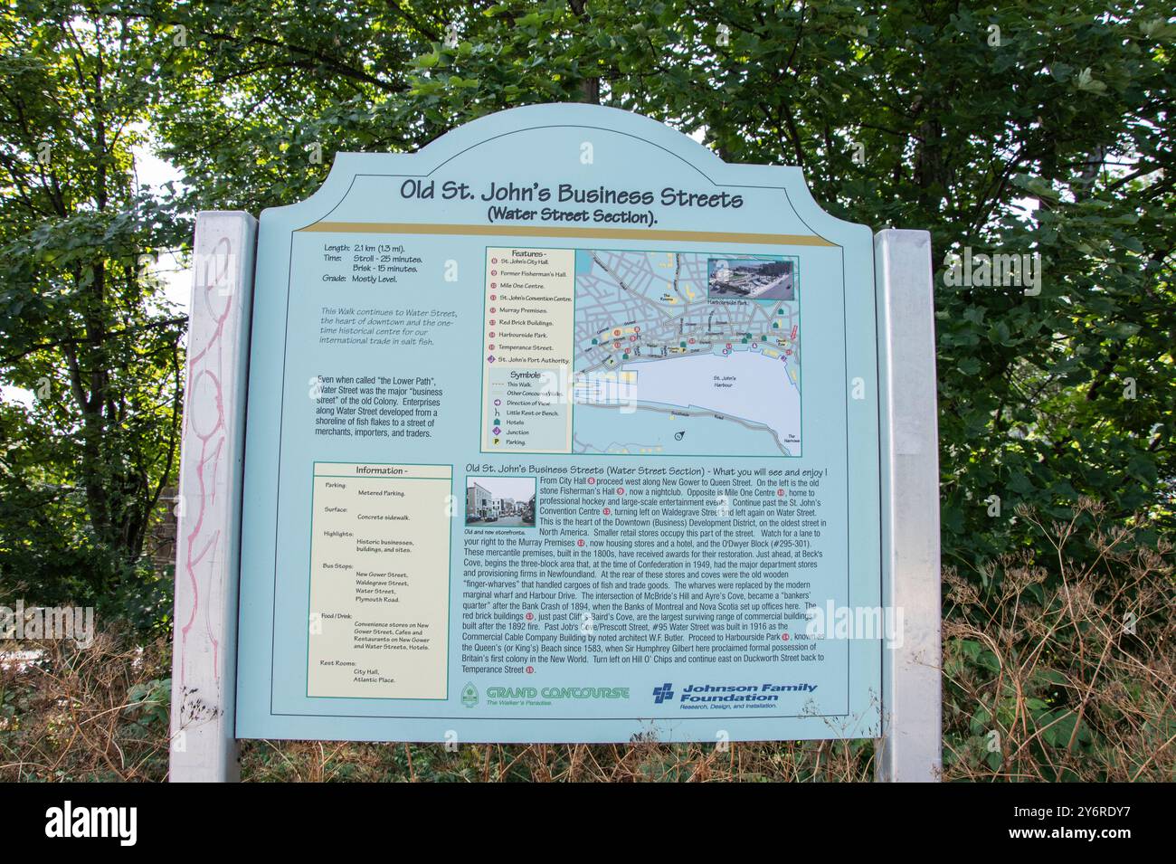 Information sign on Old St. John's Business Streets in downtown St ...