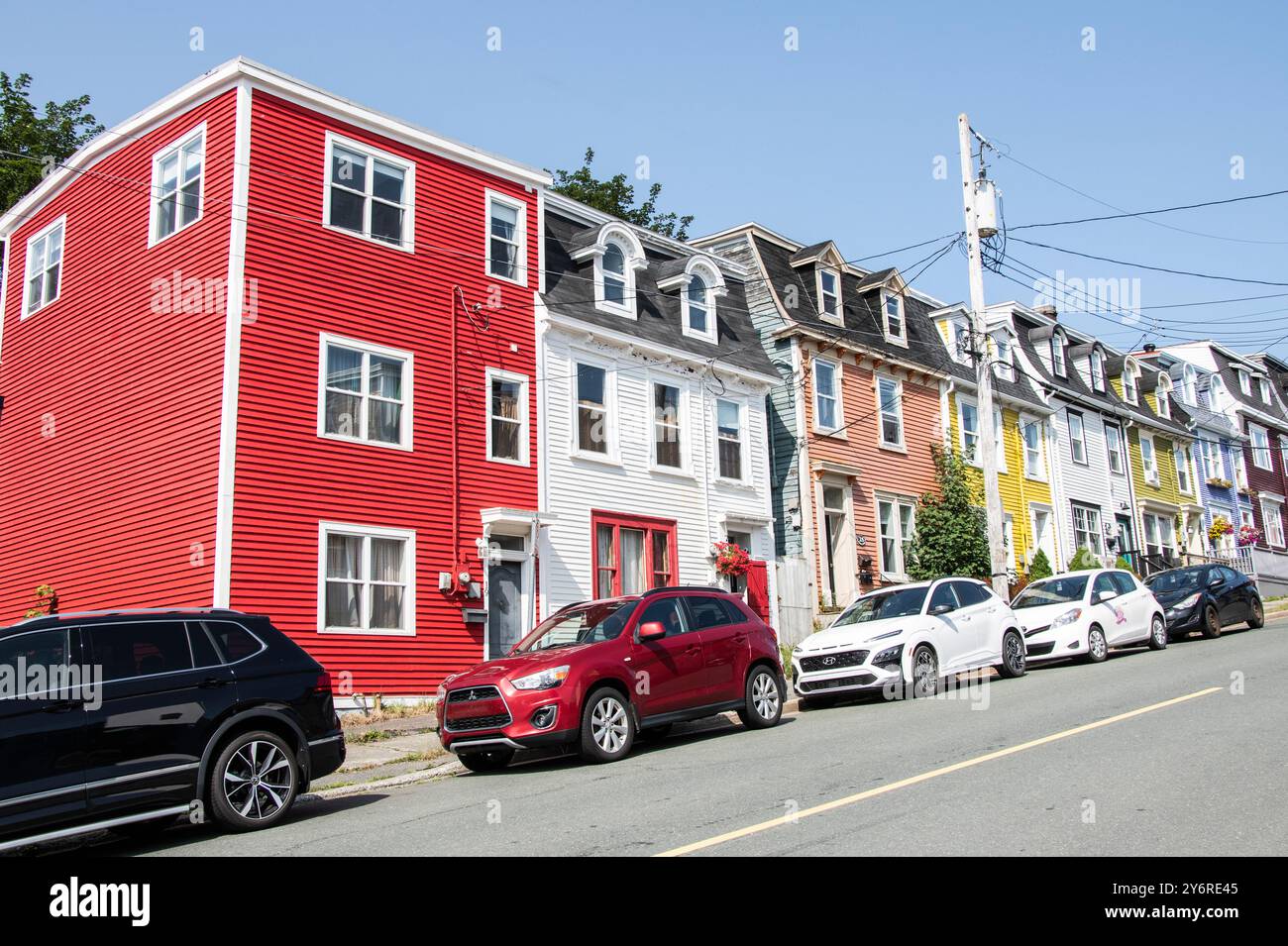 Colorful jellybean row houses in downtown St. John's, Newfoundland ...