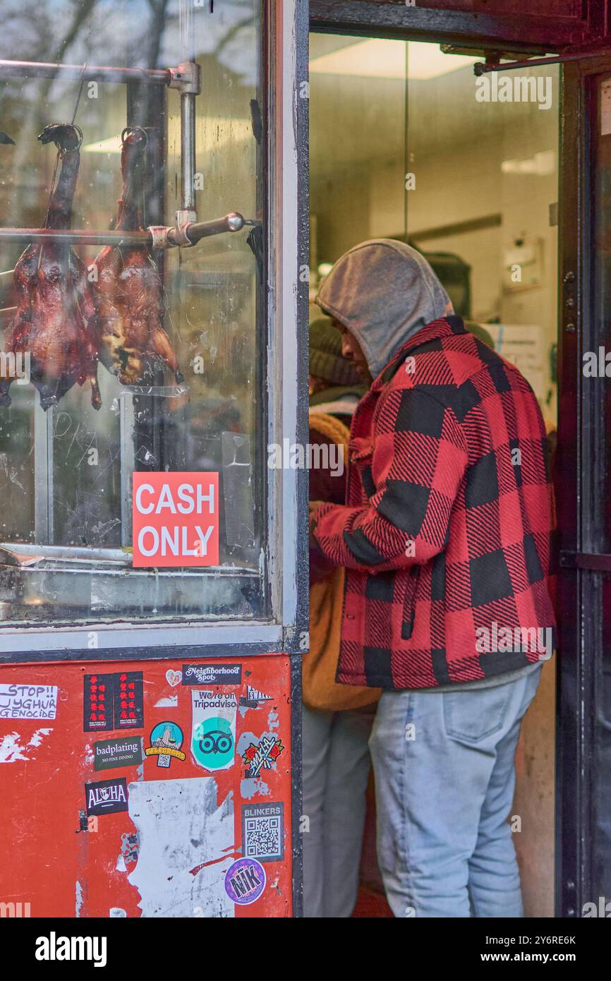 New York, United States -September 26,2024: Chinese restaurant window ...