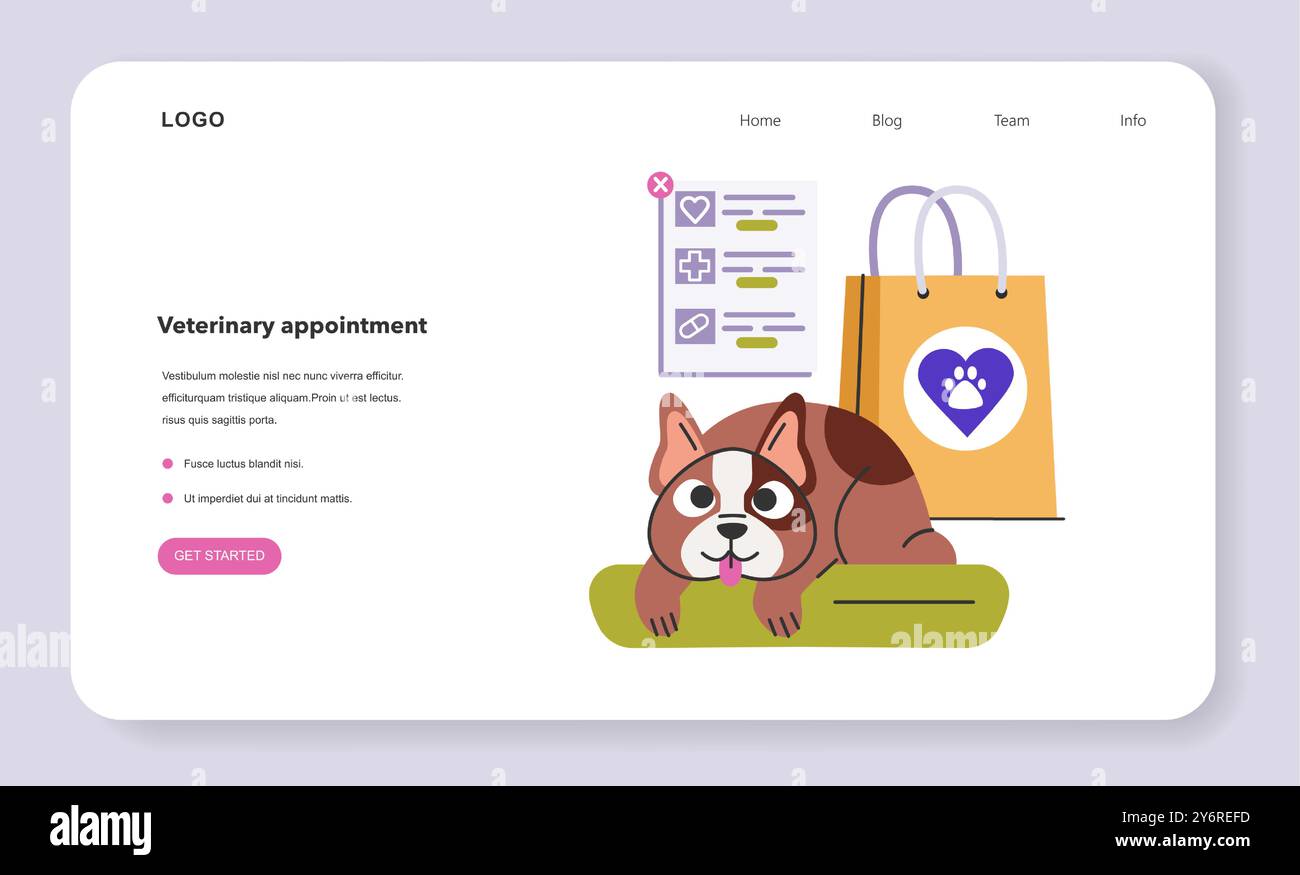 Veterinary appointment web banner or landing page. Medical clinic form ...